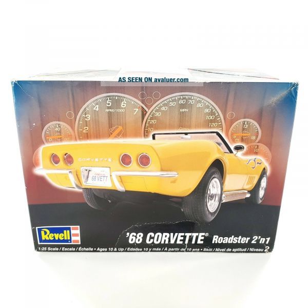 Revell 1968 Corvette Roadster 1:25 Scale Model Kit Car 2 N 1 Open Box ...