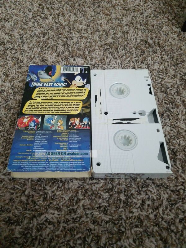 Sonic The Hedgehog: The Movie VHS Rare White VHS Tape - Sega Genesis ...
