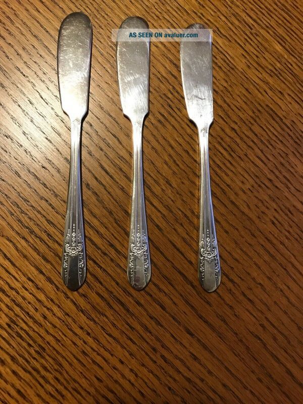 Vintage Wm Rogers Extra Plate Set Of 3 Butter Knives Reflection Pattern ...