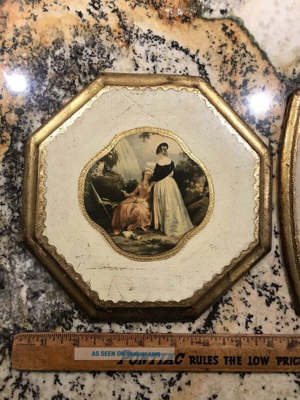 3 Vintage Classic Florentine Gold Wood Wall Plaques Handmade Italy Mid ...