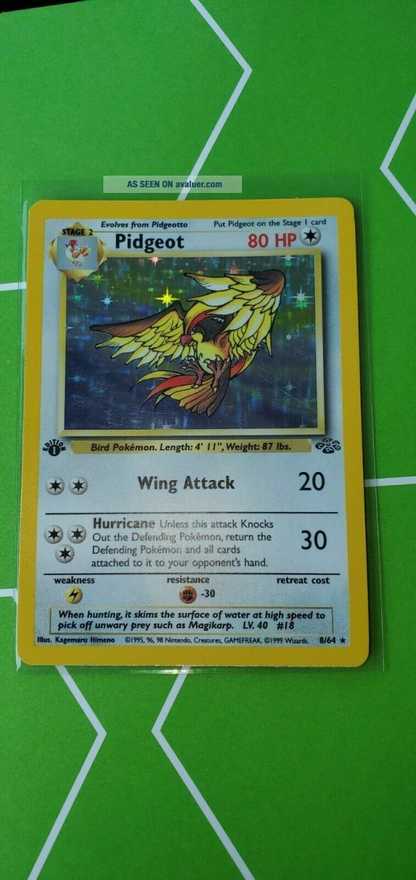Pidgeot 8/64 HOLO RARE Jungle Set FIRST EDITION Pokemon Card. | #30989615