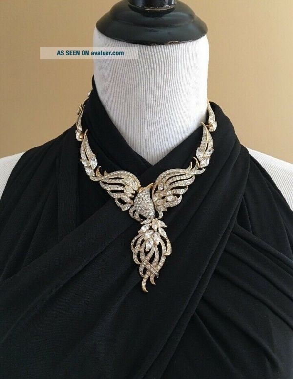 Very Rare Vintage Signed Trifari Bird Of Paradise Necklace | #31095511