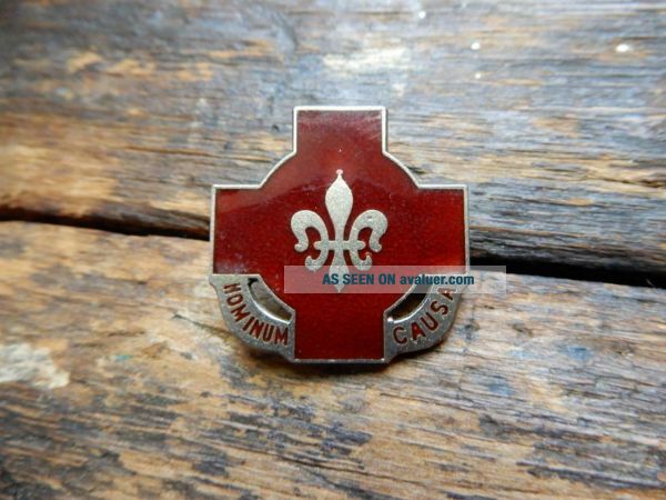 RARE Sterling US Army 53rd General Hospital Screwback DUI DI Crest Pin ...