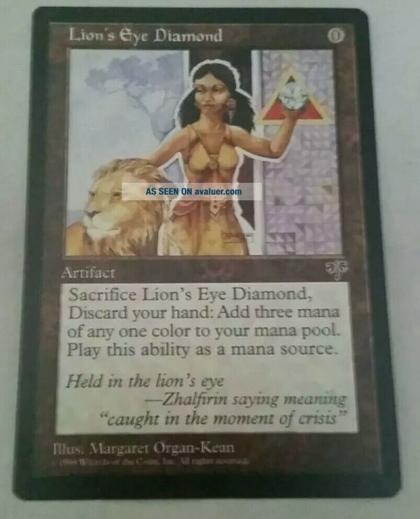 Lion ' S Eye Diamond NEVER PLAYED Mirage MTG Magic The Gathering Lions ...