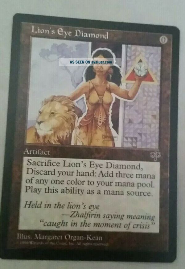 Lion ' S Eye Diamond NEVER PLAYED Mirage MTG Magic The Gathering Lions ...