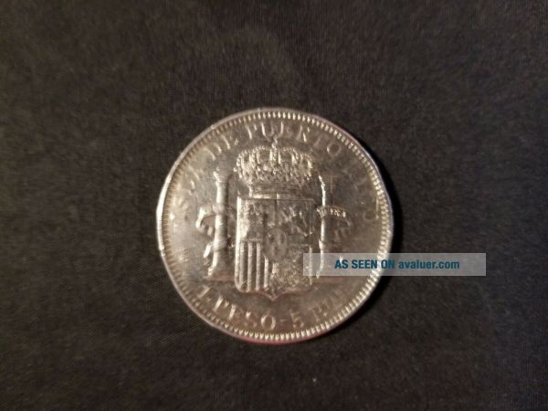 Alfonso XIII Isla De Puerto Rico Silver Peso Year 1895 Rare Coin AU45 ...