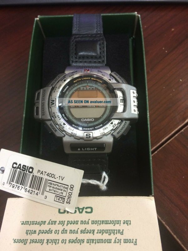 CASIO TRIPLE SENSOR PATHFINDER WATCH VINTAGE 1990 ' S OLD STOCK | #31202580