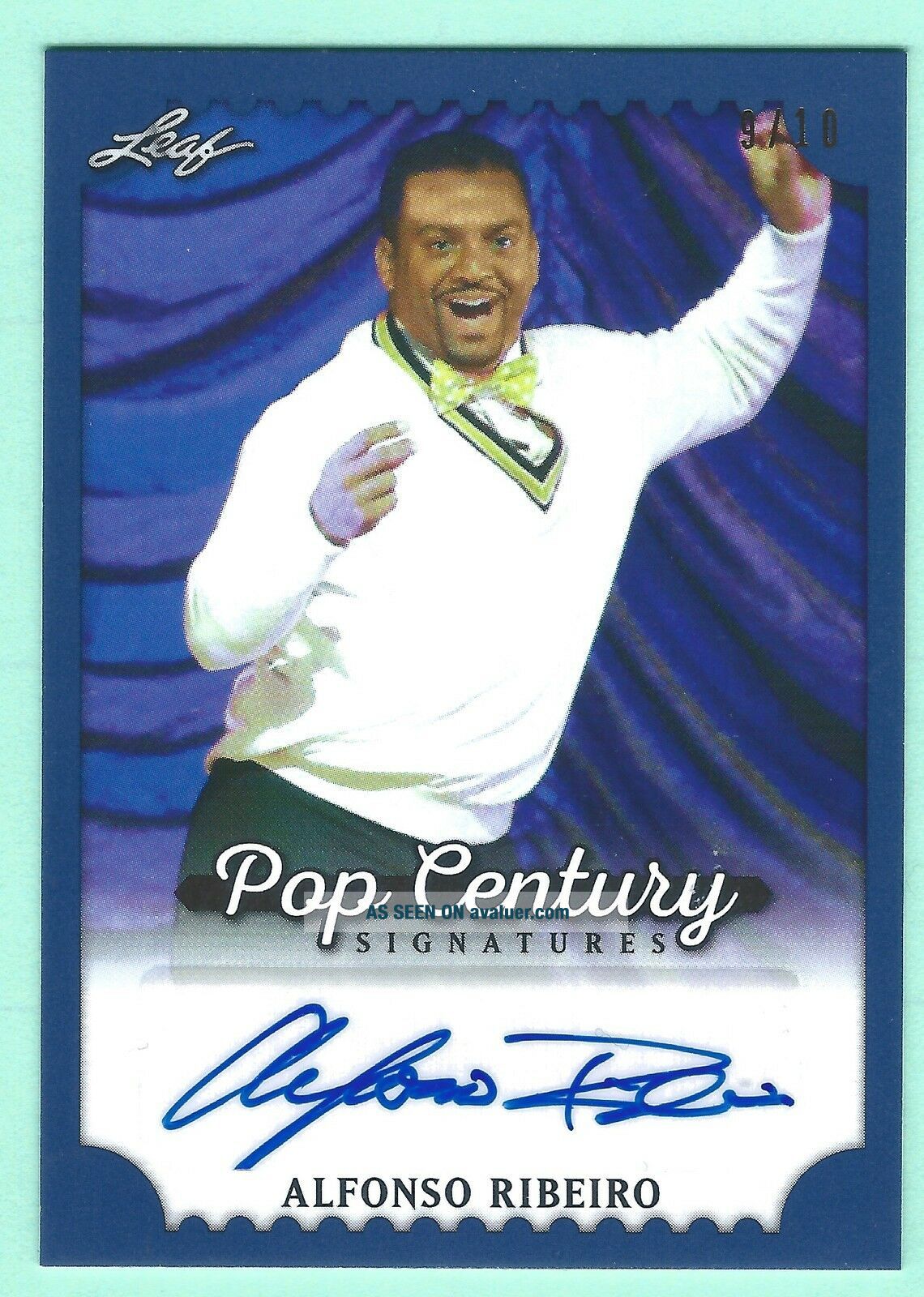 ALFONSO RIBEIRO 2016 Leaf POP CENTURY Autograph AUTO 9/10 FRESH PRINCE ...
