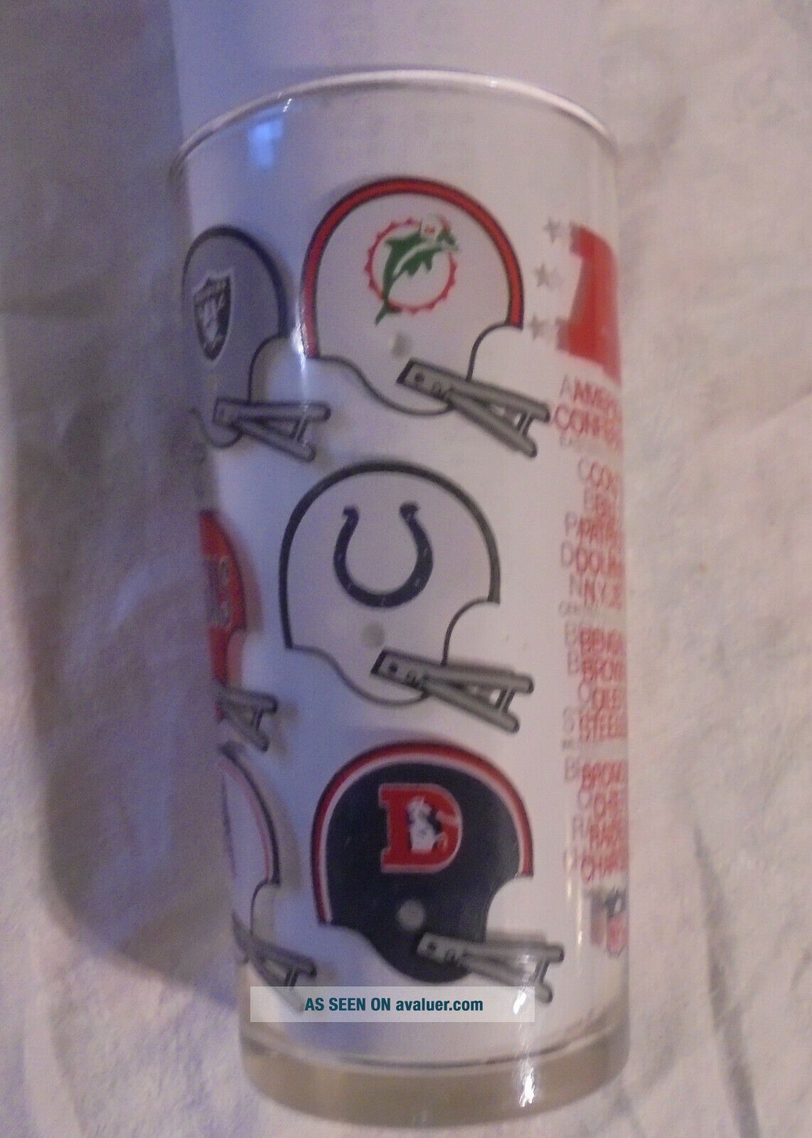 Vintage NFL Glass Tumbler American Football Conference - AFC Helmets ...
