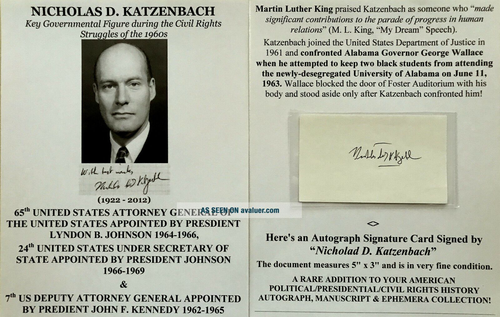 PRESIDENT KENNEDY/JOHNSON CIVIL RIGHTS ATTORNEY GENERAL S STATE ...