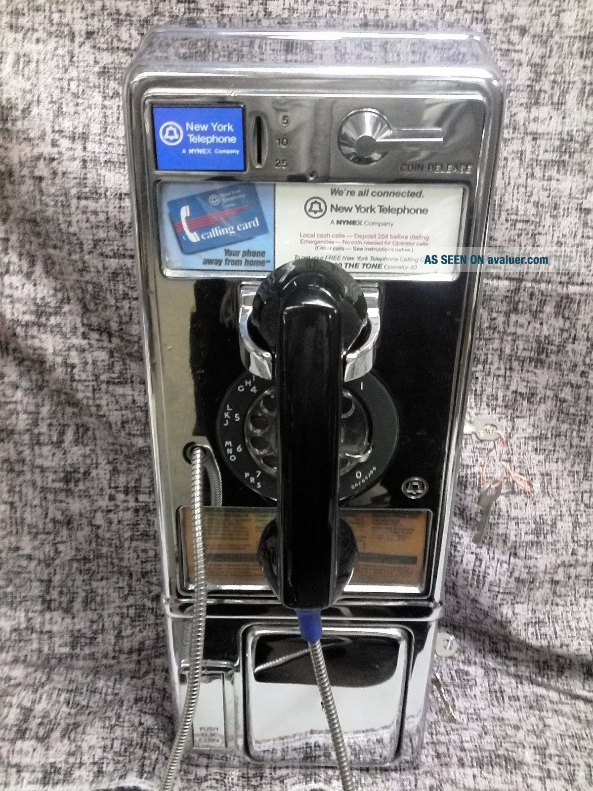 AT&T Vintage Western Electric ALL CHROME Rotary Pay - Ph W/Blue NY ID ...