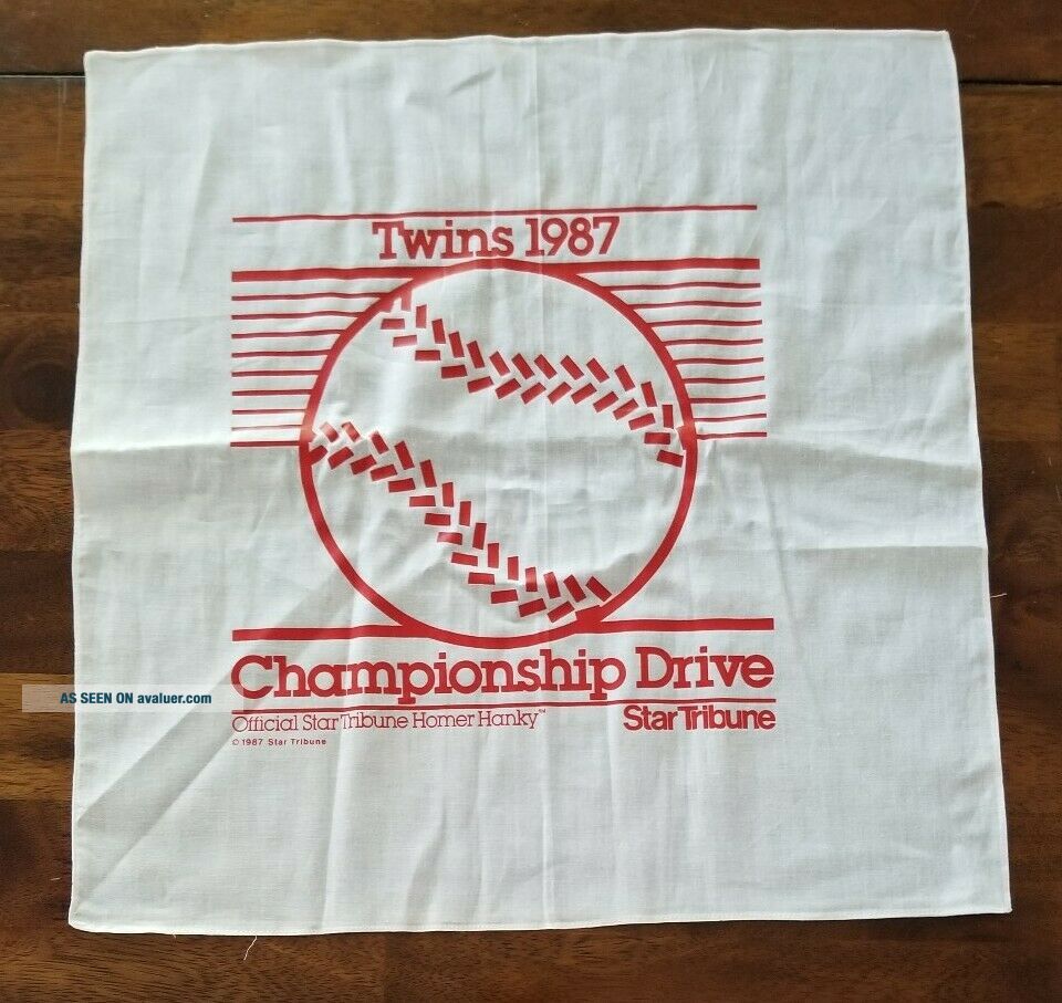 1987 Championship Drive World Series Homer Hanky Minnesota Twins ...