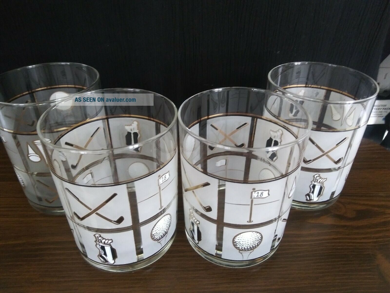 CULVER GLASSES Set Of 4 FAIRWAY GOLF DOUBLE OLD FASHION WHISKEY GLASSES ...