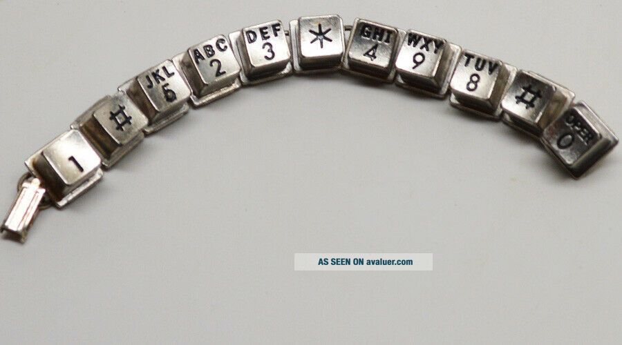 Vintage Metal Push Button Pay Phone Payphone Telephone Charm Bracelet ...