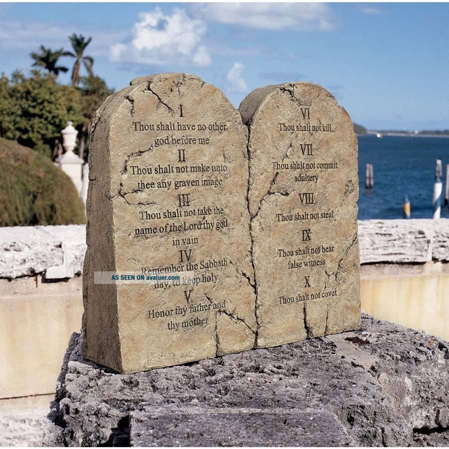 The Ten Commandments Statue Biblical Stone Tablet Spiritual Sculpture ...