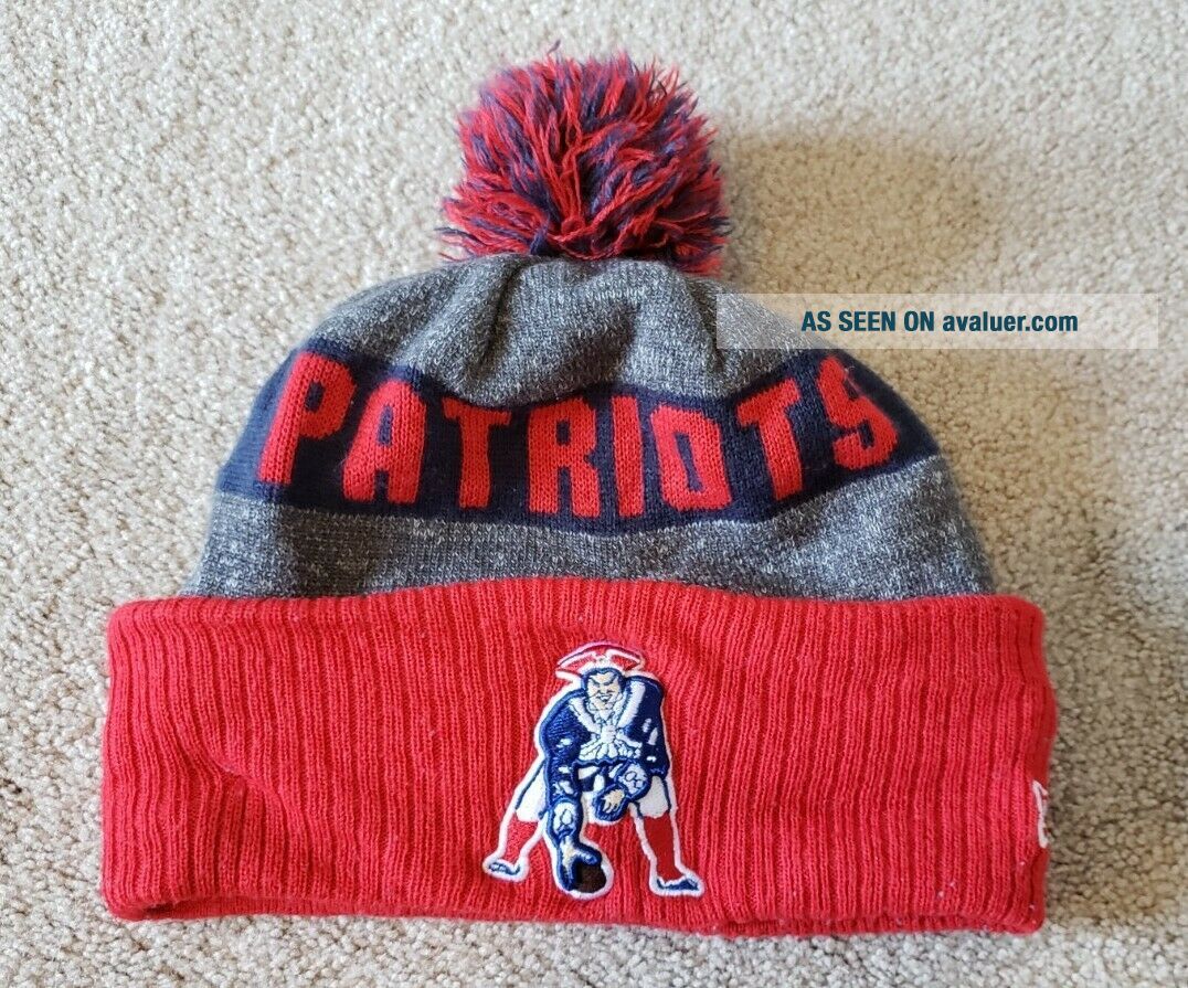 Era NFL England Patriots Football Stocking Knit Hat Retro Beanie Pom ...