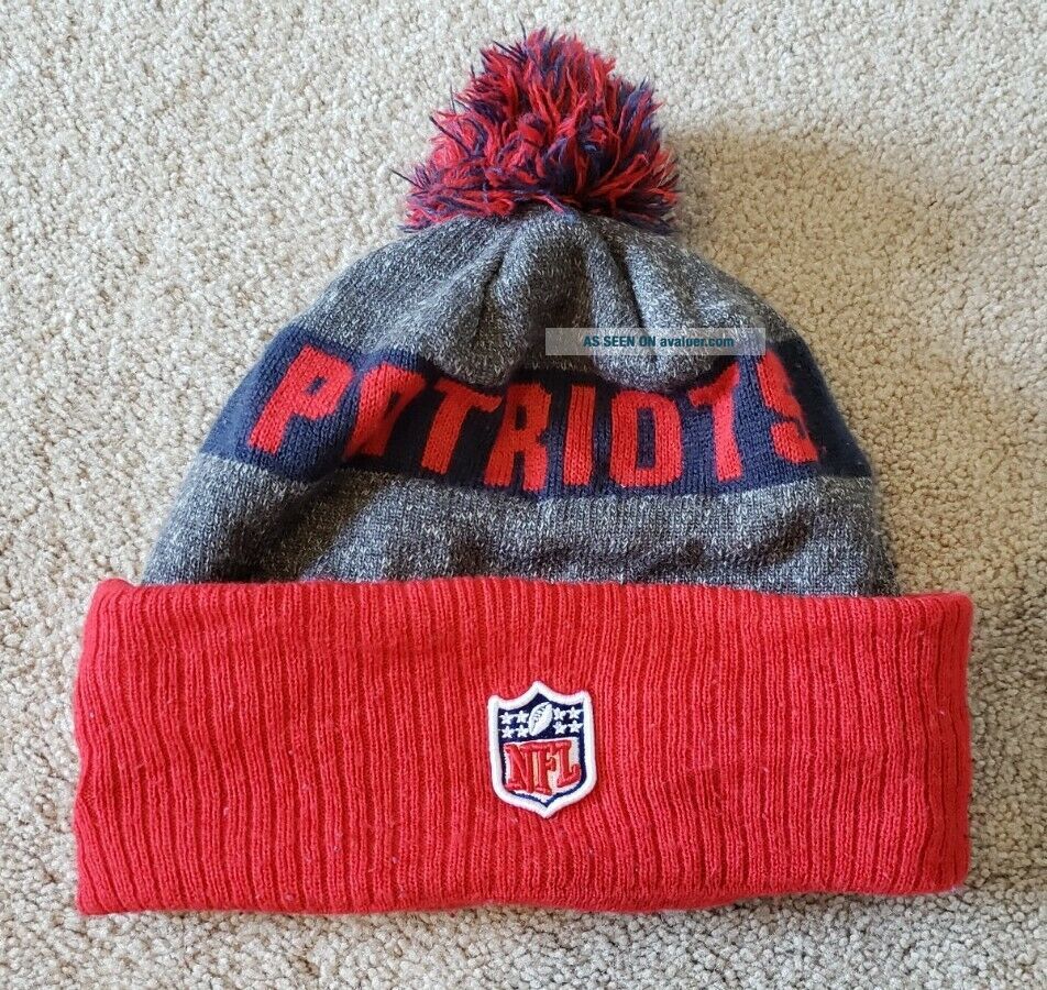 Era NFL England Patriots Football Stocking Knit Hat Retro Beanie Pom ...