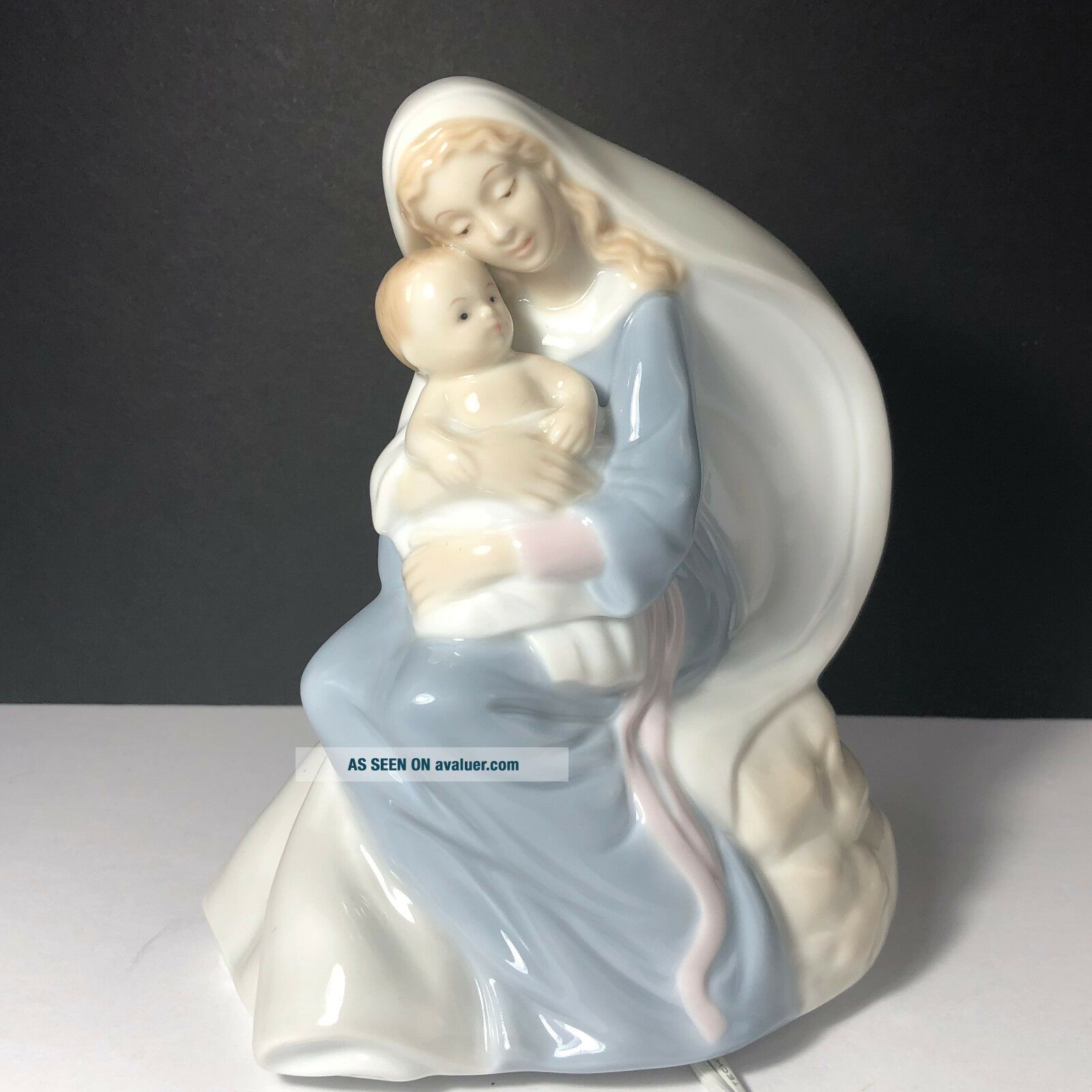 VIRGIN MARY LAMP Holding Baby Jesus Christ UL Listed Spiritual Figurine ...