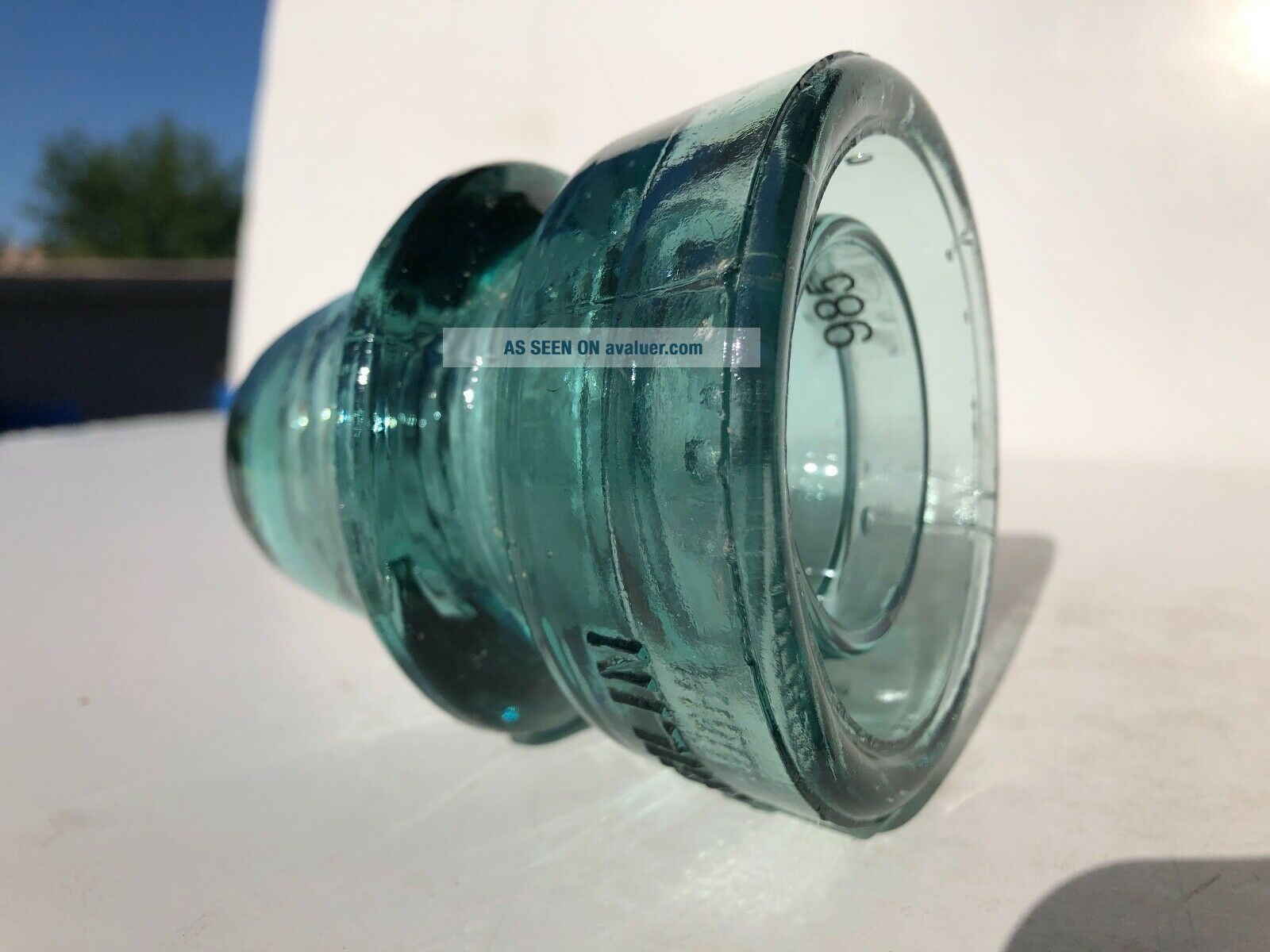 McLaughlin Glass Insulator Cd 162 [040] In Delft Blue Bubble In Front ...