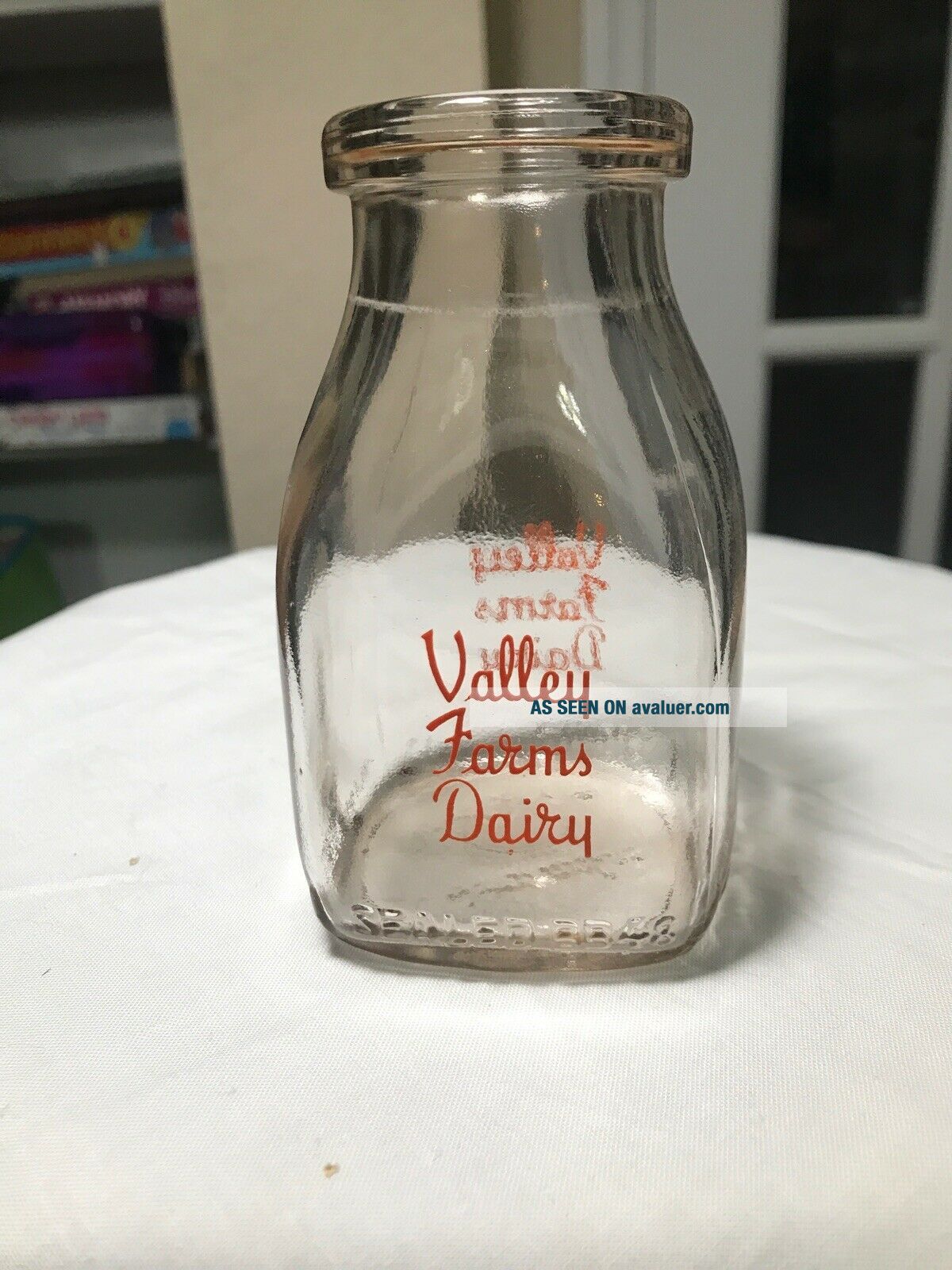 Vintage Valley Farms Dairy Half Pint Milk Bottle | #31648387