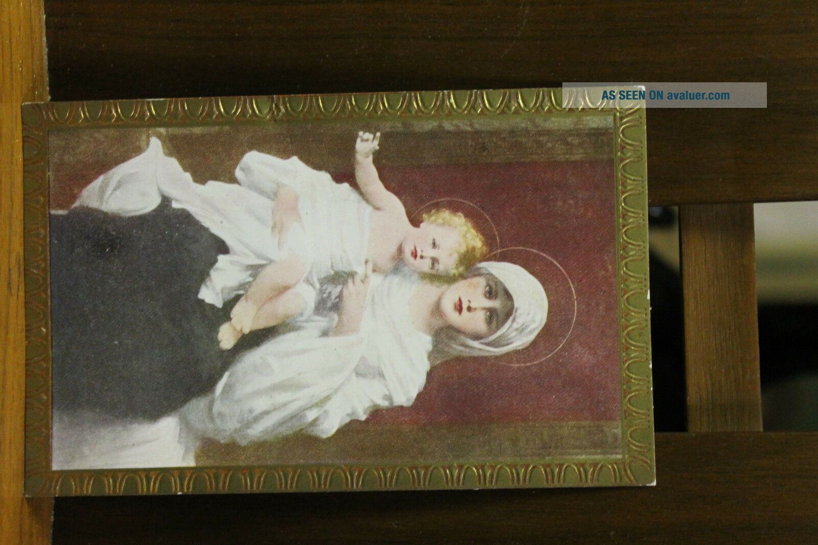 Virgin Mary With Baby Jesus Whitney Made Postcard Icon Gold Edges US ...