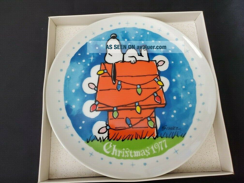 Vintage 1977 Peanuts SNOOPY & WOODSTOCK CHRISTMAS COLLECTOR PLATE ...