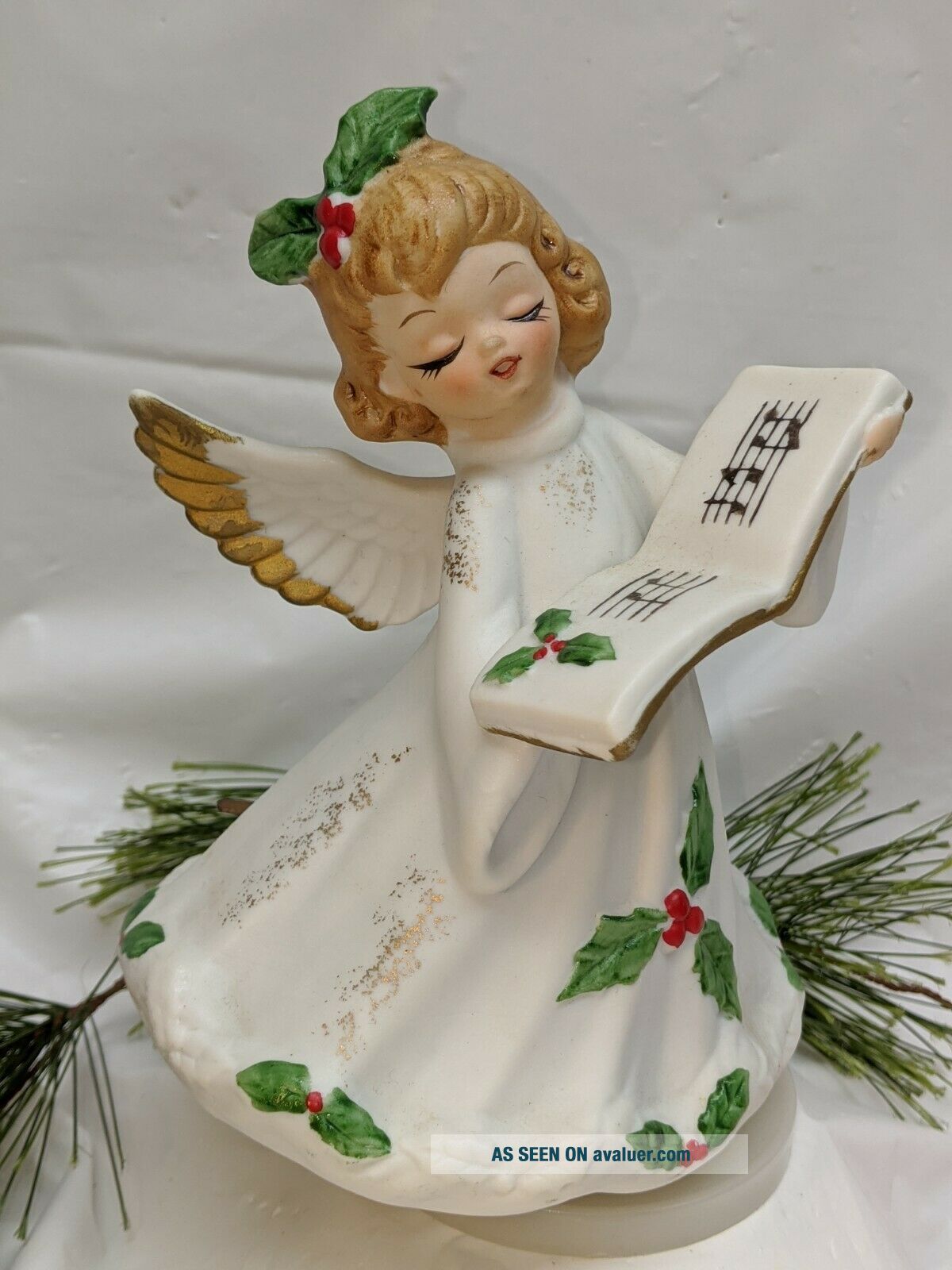 Vintage LEFTON 247 Christmas Angel Music Box " O COME ALL YE FAITHFUL ...