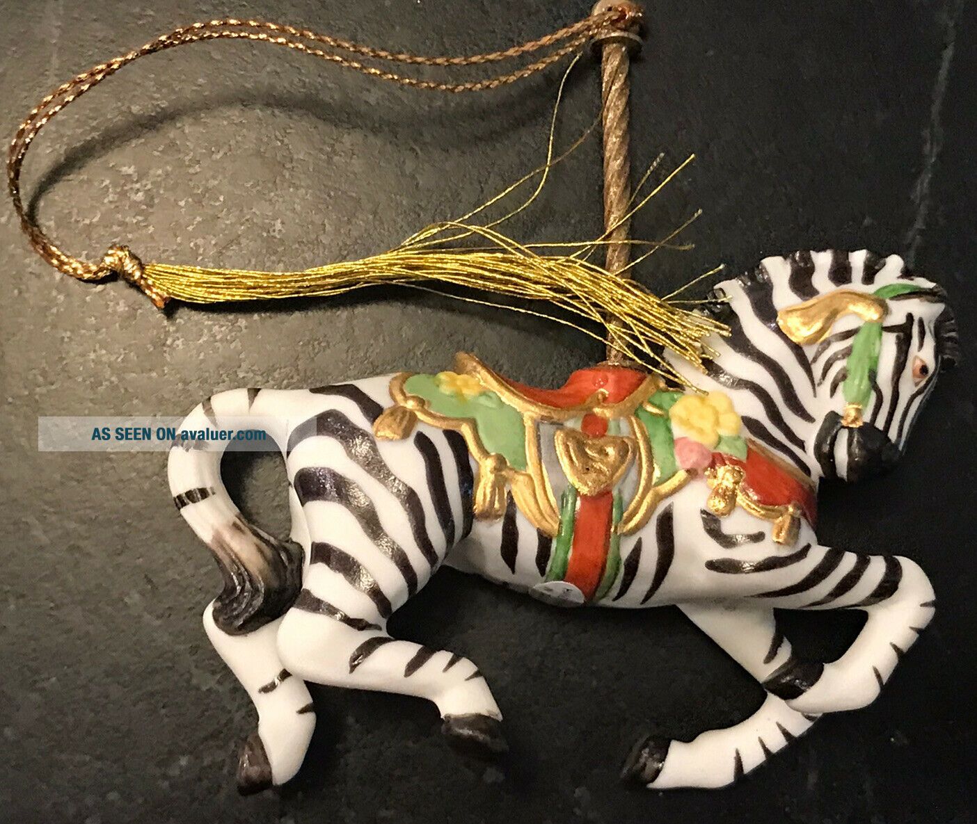 HTF Lenox 1989 Carousel ZEBRA Porcelain Christmas Tree Ornament | #31721997