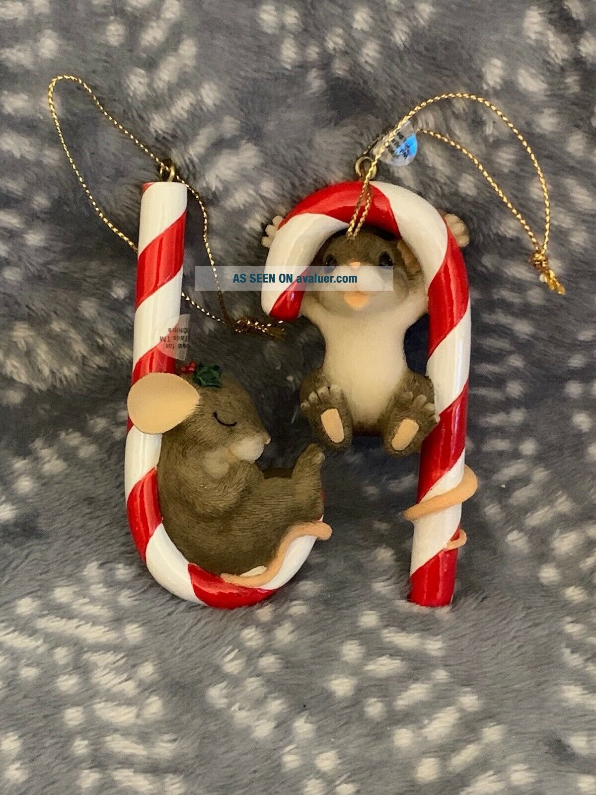 Fitz And Floyd Charming Tails Candy Cane 2 Pack Of Ornaments | #31743871