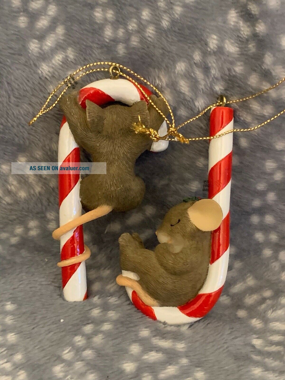 Fitz And Floyd Charming Tails Candy Cane 2 Pack Of Ornaments | #31743871