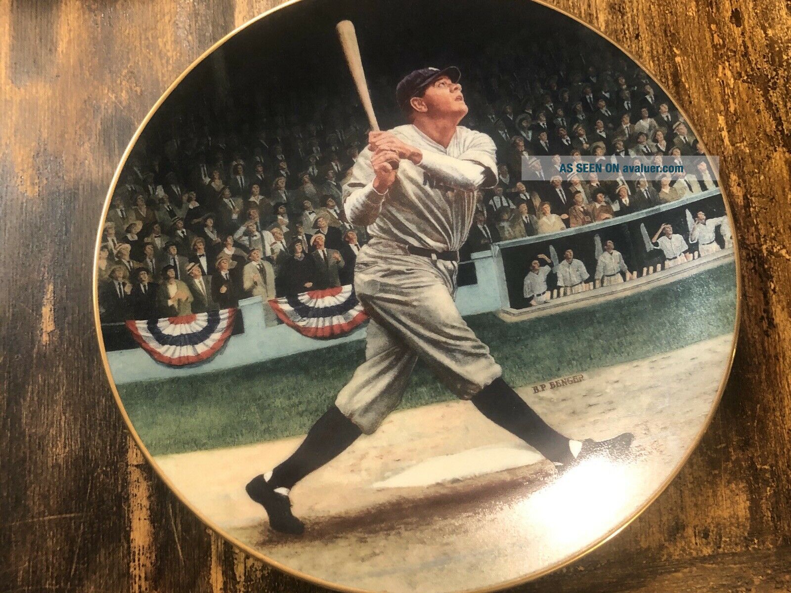 Legends Of Baseball 3 Piece Plate Set Ty Cobb Lou Gehrig Babe Ruth ...