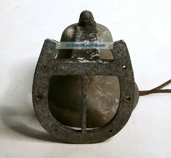 Vintage Antique Brass Bell W/ Horseshoe Wall Mount - Nautical Farm ...