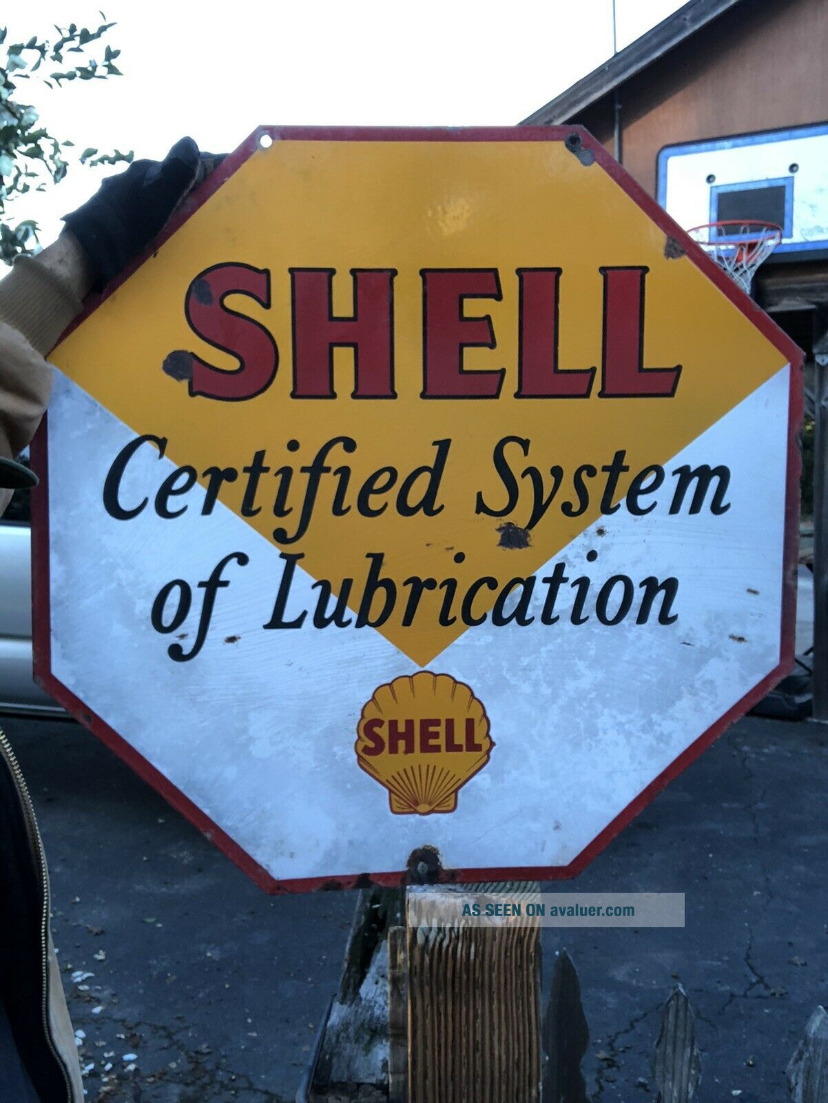 Very RARE 1930s SHELL Gas Station DSP Porcelain Octagon 30x30 Oil Sign ...