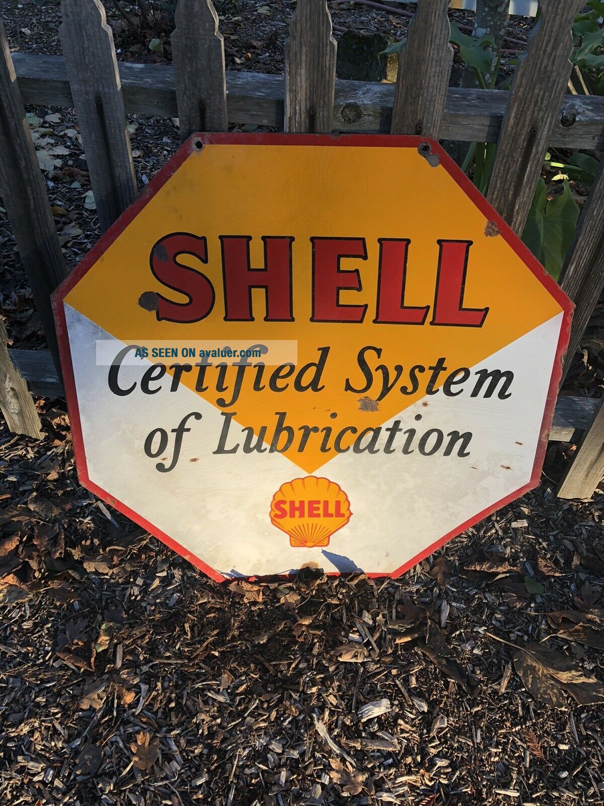 Very RARE 1930s SHELL Gas Station DSP Porcelain Octagon 30x30 Oil Sign ...