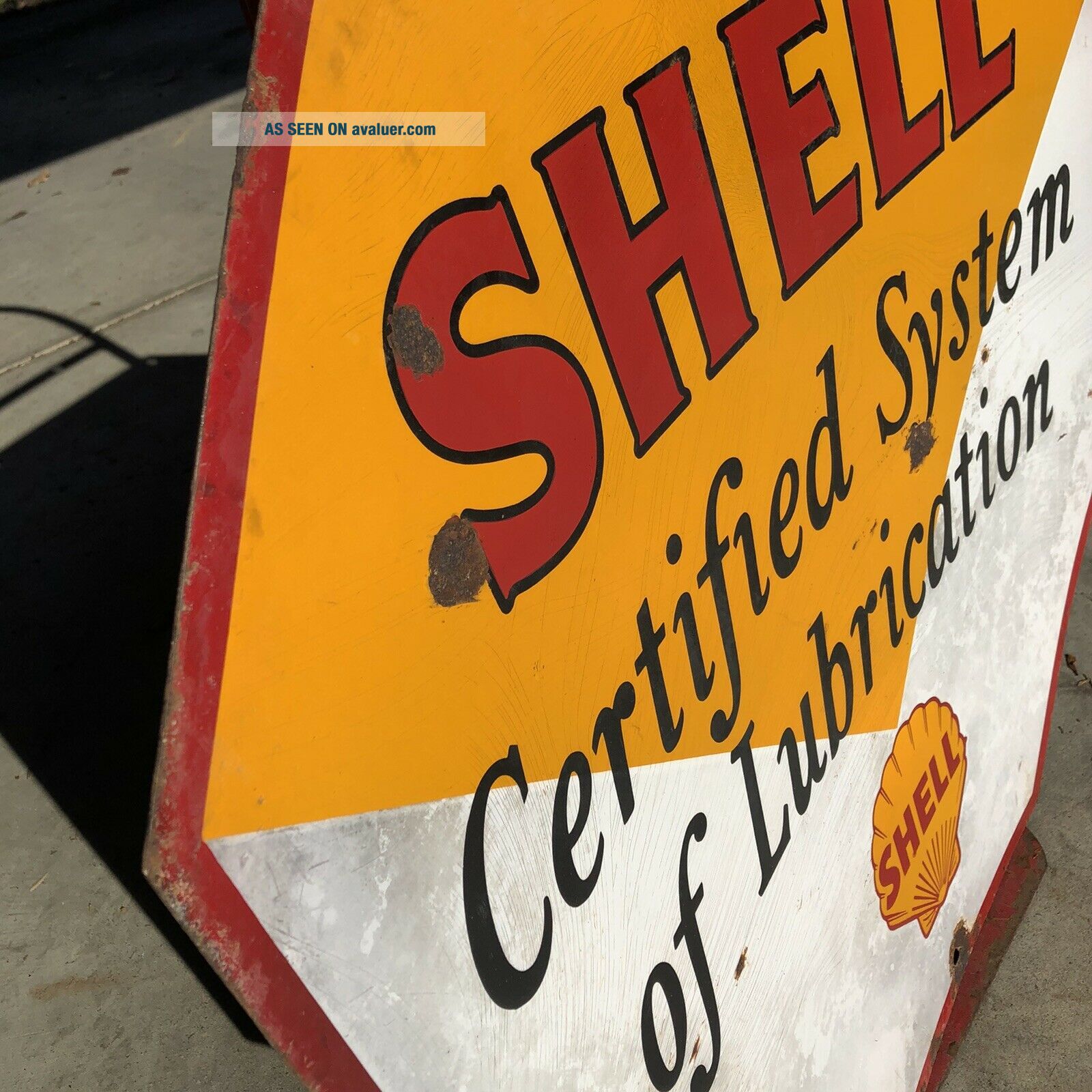 Very RARE 1930s SHELL Gas Station DSP Porcelain Octagon 30x30 Oil Sign ...