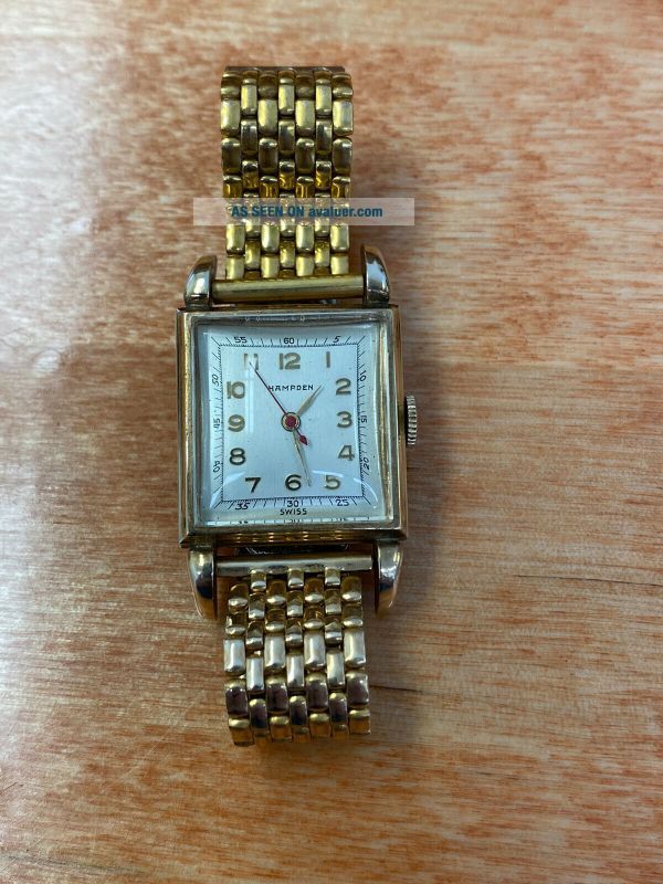 Vintage Hampden Gold Filled Wrist Watch Red Second Hand Runs | #42526853