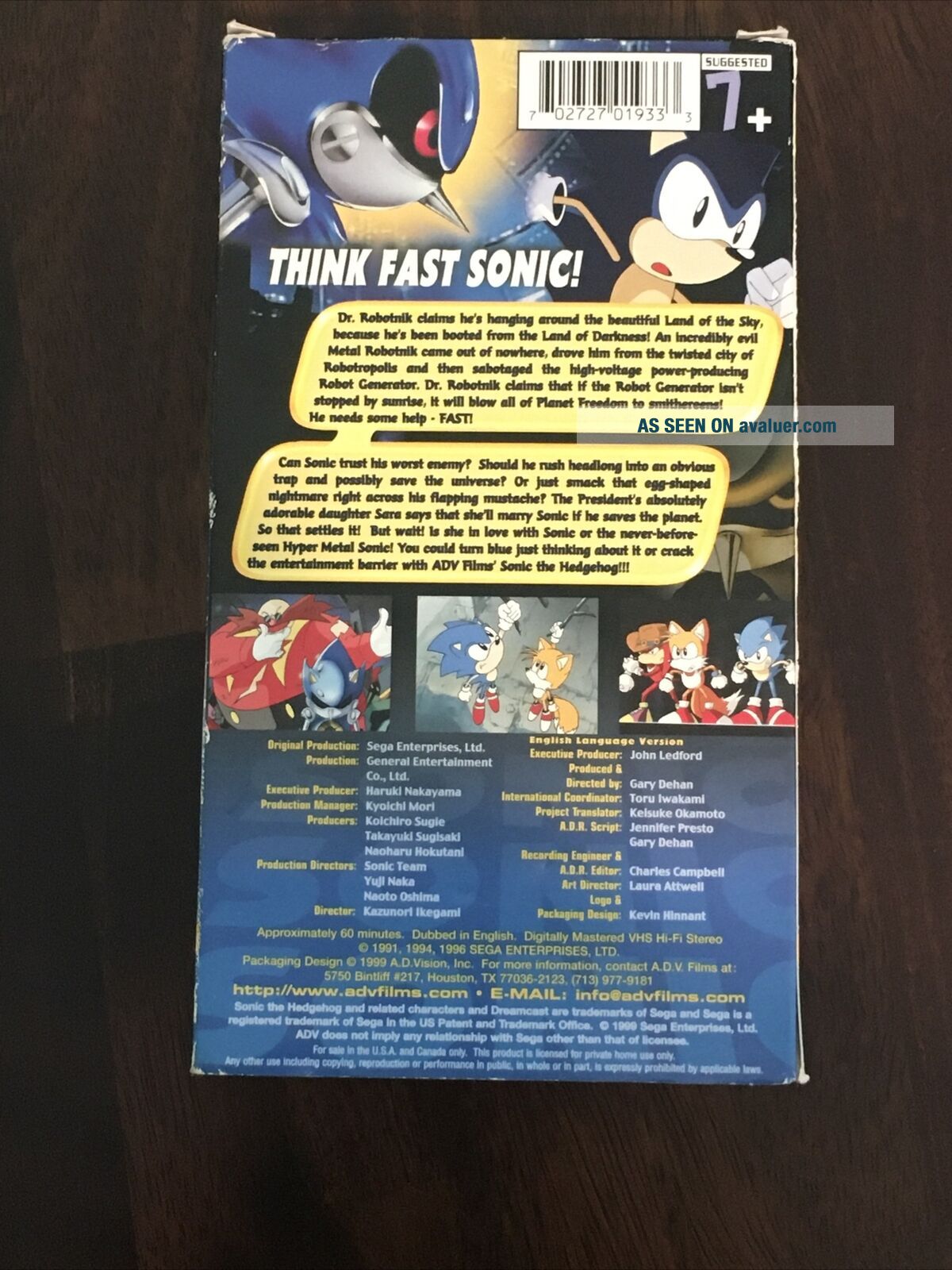 Sonic The Hedgehog: The Movie VHS Rare White VHS Tape | #42526185