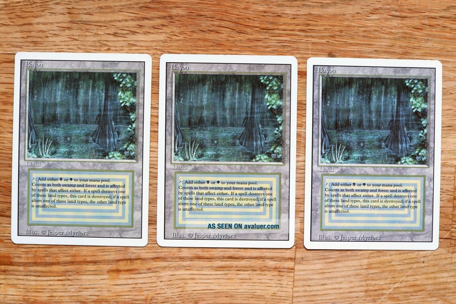 MTG Bayou Revised X3 NM/LP Dual Lands Old School Magic Reserved List ...