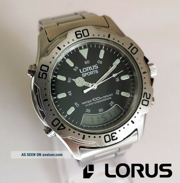 Lorus By Seiko V071 Men ' S Quartz Analogue Digital Watch All Stainless ...