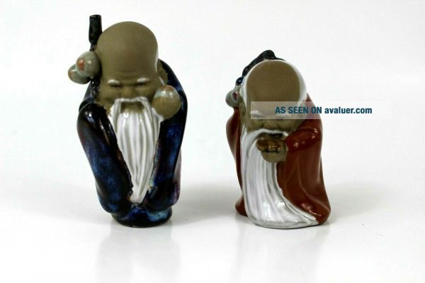 Two Vintage Shou Lao Xing Immortal Mud Man God Of Longevity Wise ...
