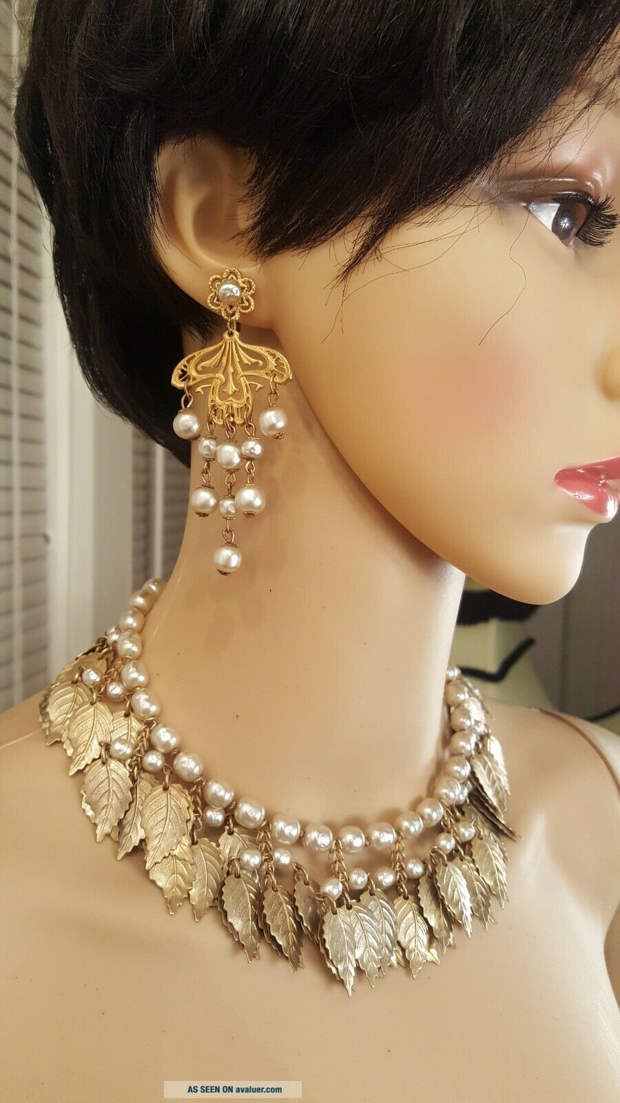 Rare Statement Runway Miriam Haskell Designer Bib Necklace | #42560337