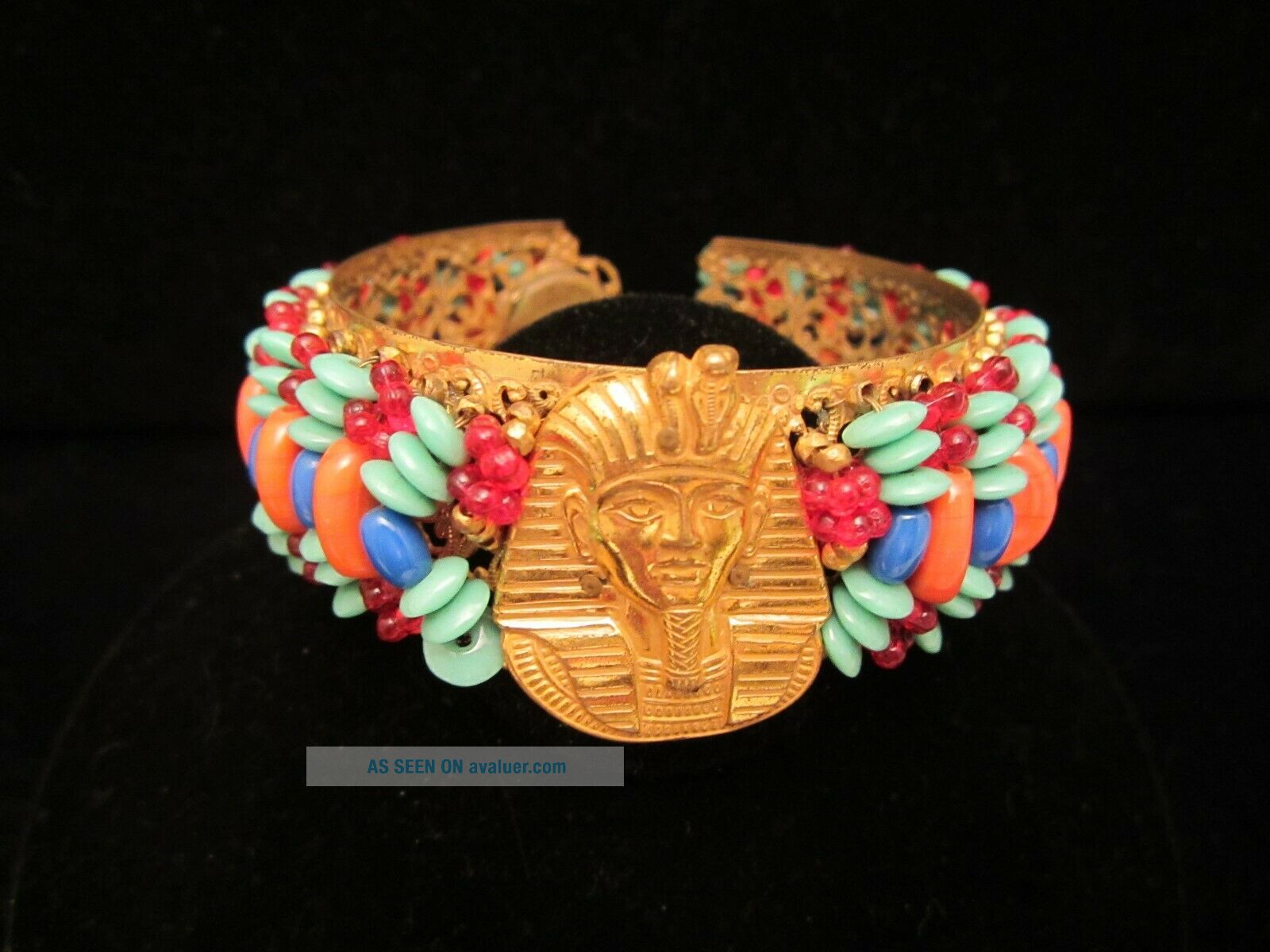 Rare Vintage Signed Miriam Haskell Larry Vrba Egyptian Revival Bracelet ...