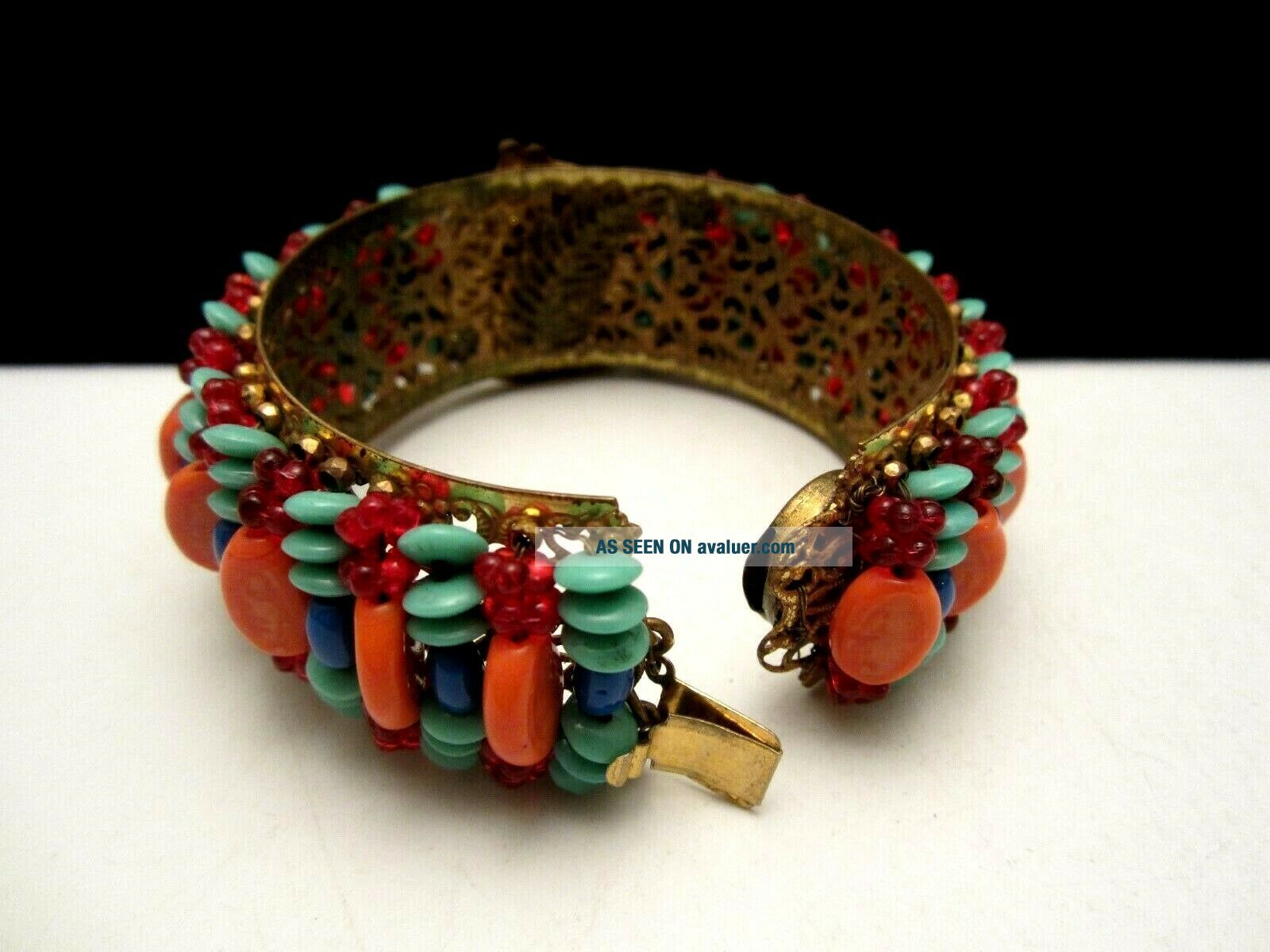 Rare Vintage Signed Miriam Haskell Larry Vrba Egyptian Revival Bracelet ...