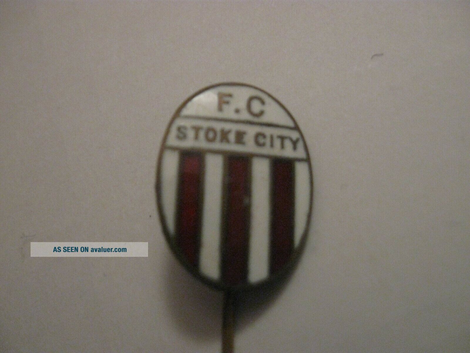 RARE OLD STOKE CITY FOOTBALL CLUB OVAL ENAMEL ALTERED STICK PIN FITTING ...