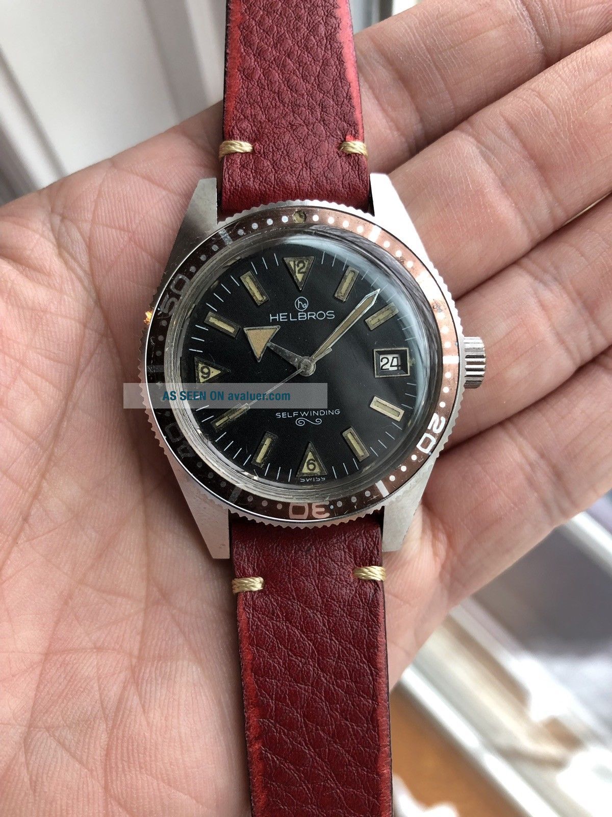 1960’s Vintage Helbros Swiss Skin Diver Watch Rare Tropical Bezel ...