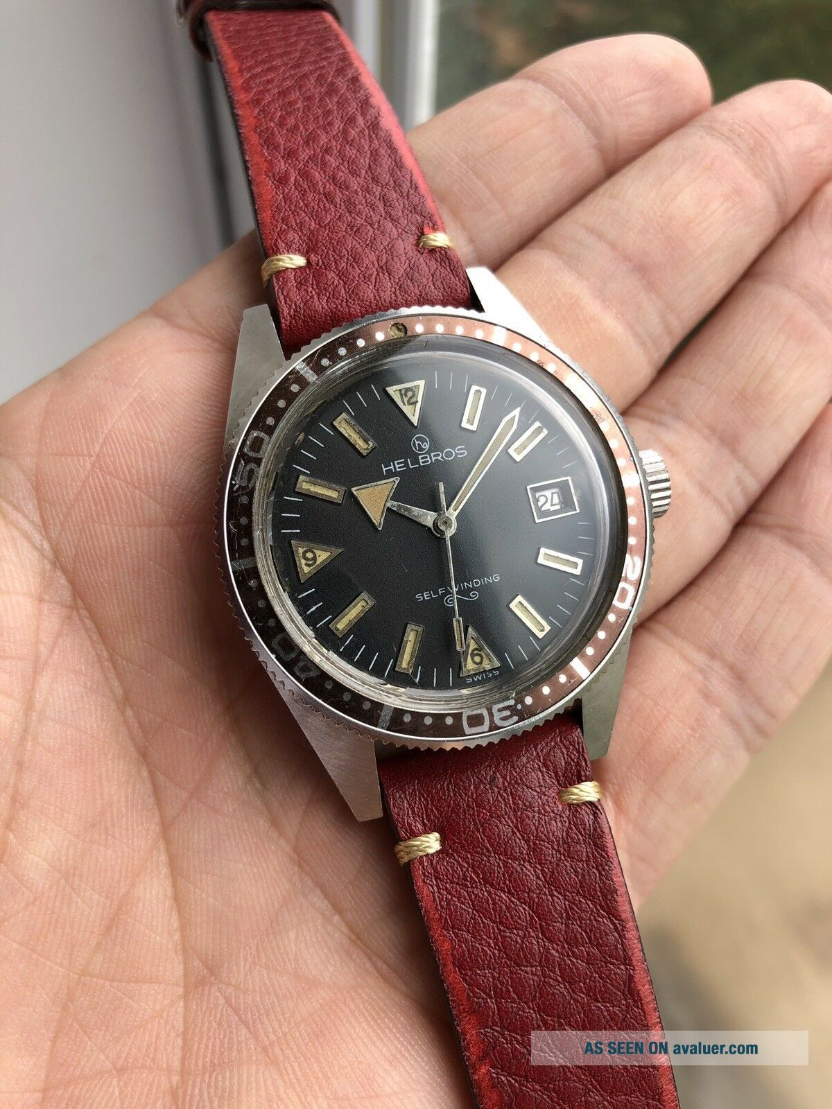 1960’s Vintage Helbros Swiss Skin Diver Watch Rare Tropical Bezel ...