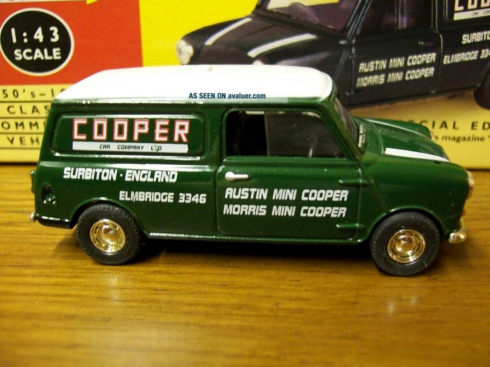 Vanguards Austin Mini Cooper Van Green And White Enfield RARE | #42591757
