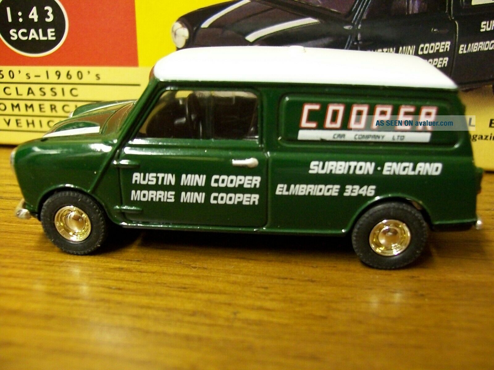 Vanguards Austin Mini Cooper Van Green And White Enfield RARE | #42591757