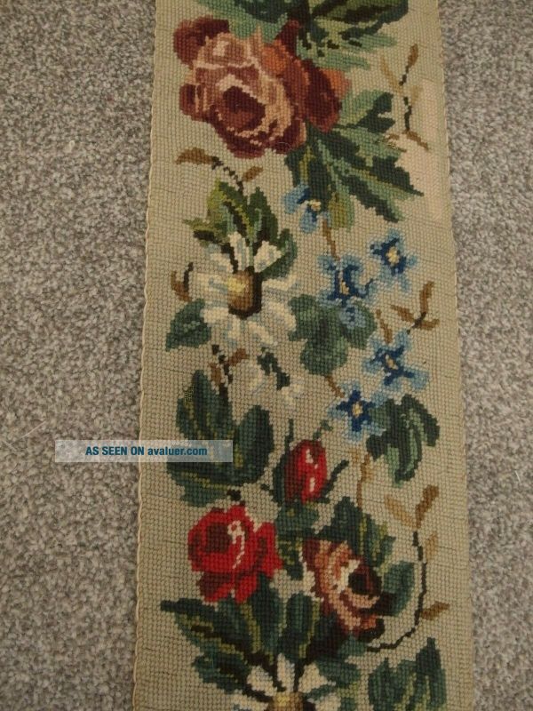 Vintage Tapestry Bell Pull Or Wall Hanging Brass Ends | #42641761