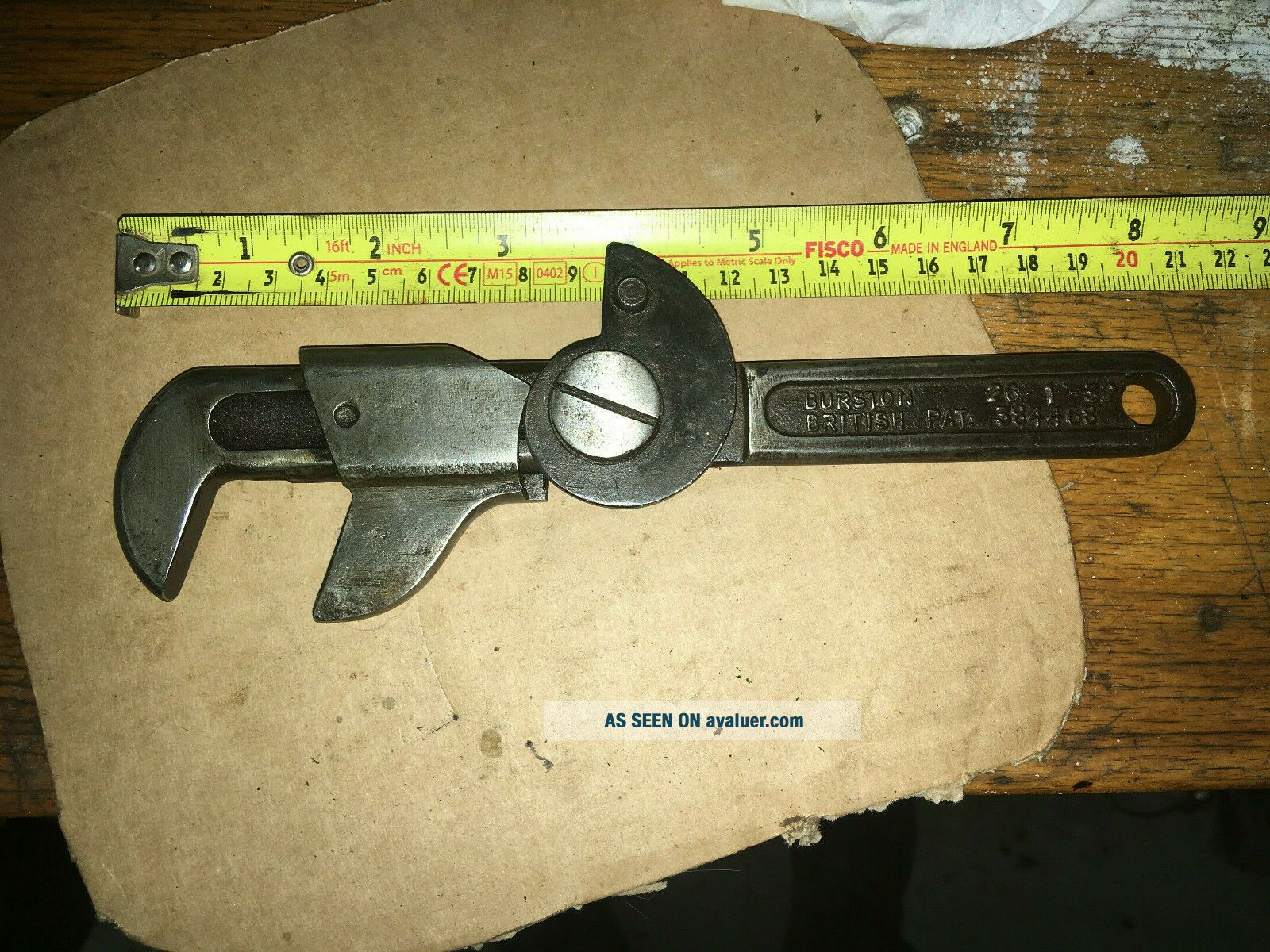 RARE CAM OPERATED BURSTON ADJUSTABLE SPANNER WRENCH CHAS RICHARDS ...